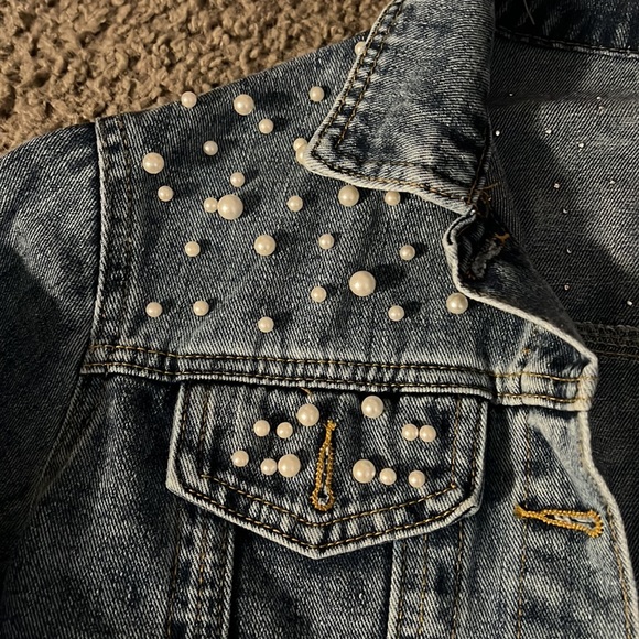 Jackets & Coats | Pearl Studded Denim Jacket | Poshmark